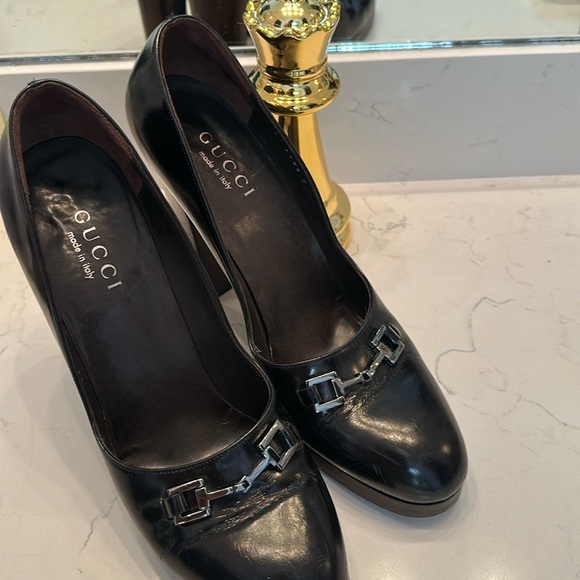 Gucci | Shoes | Gucci Heeled Loafers With Horsebit Detail | Poshmark